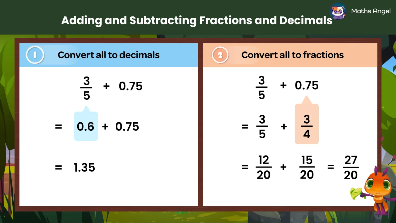 Adding and Subtracting Fractions and Decimals - Methods & Examples