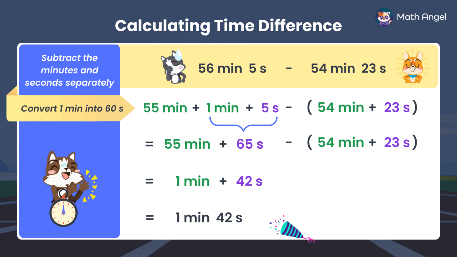 Converting Time and Calculating Time - hours, minutes, seconds